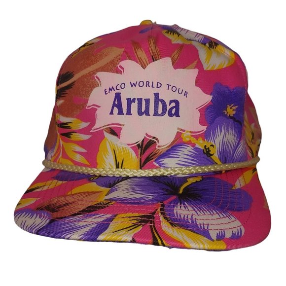 Cobra | Accessories | Vintage Emco World Tour Aruba Cap Pink Tropical ...